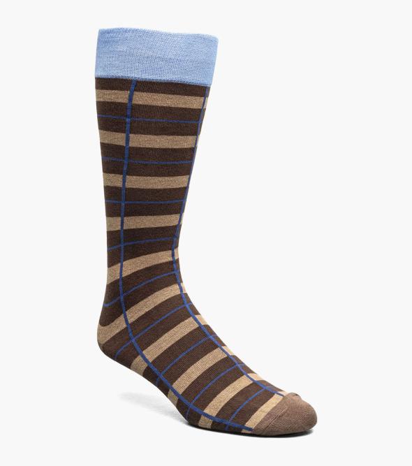 Framed Stripes Men's Crew Dress Sock Men’s Socks | Stacyadams.com