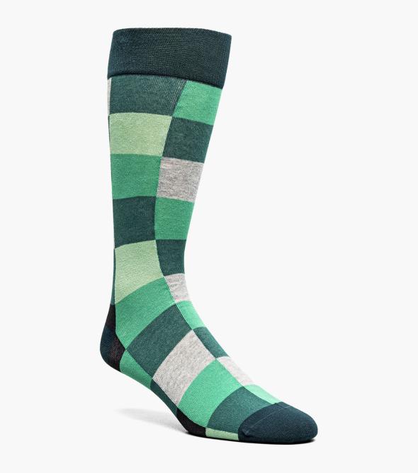 Oversized Checks Men’s Crew Dress Sock Men’s Socks | Stacyadams.com